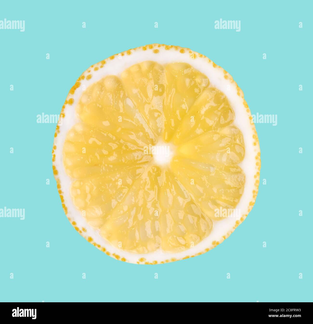 Thin lemon slice isolated on a white background. Ctrus round slice ...