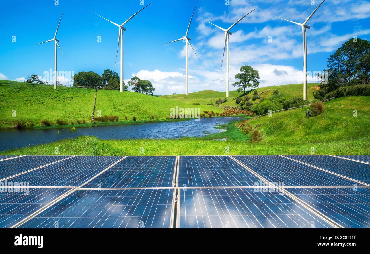 Farm wind turbine solar panel hi-res stock photography and images - Alamy