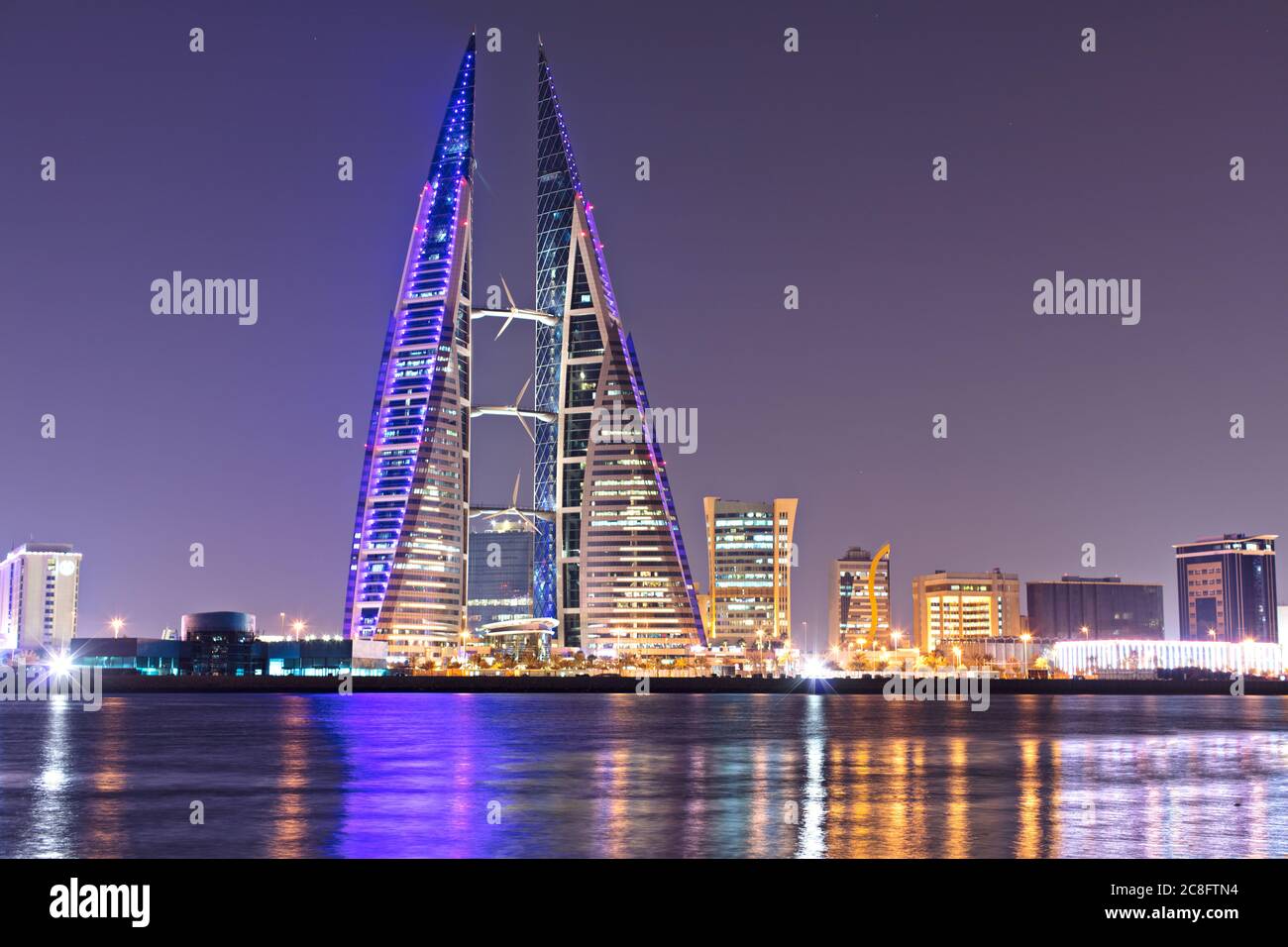 View of World Trade Center and Skyline of Manama in Kingdom of Bahrain ...