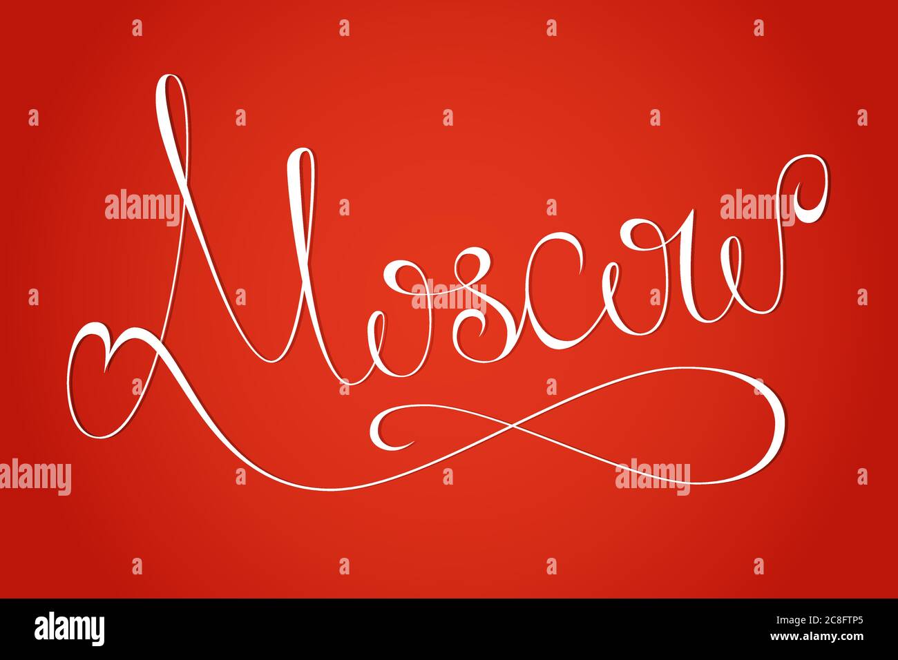 Lettering of Moscow city, Russia. Hand written calligraphy design for ...