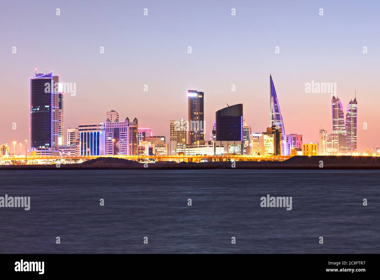 View of World Trade Center and Skyline of Manama in Kingdom of Bahrain ...