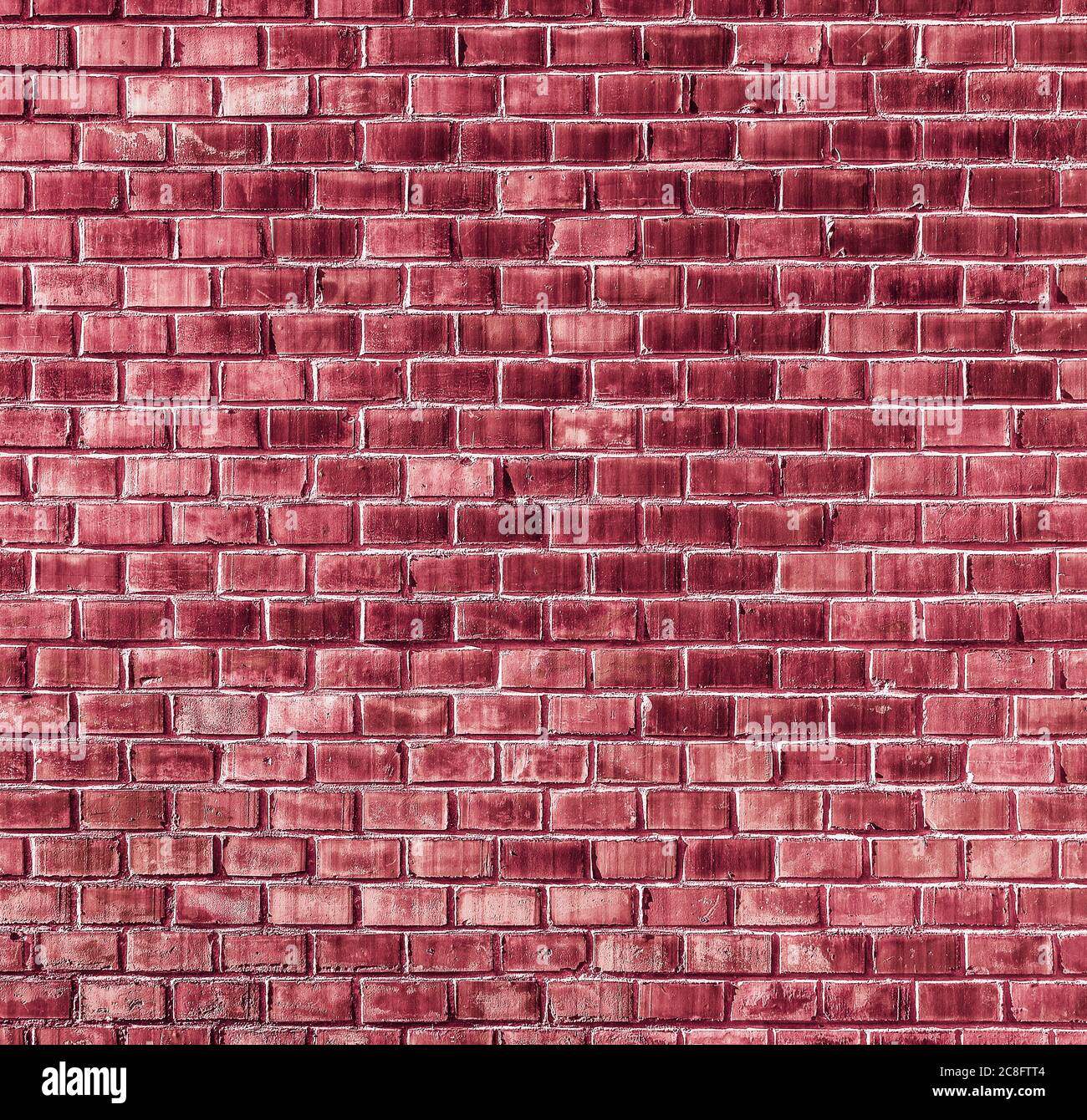 Coral Brick wall texture close up. Top view. Modern brick wall ...