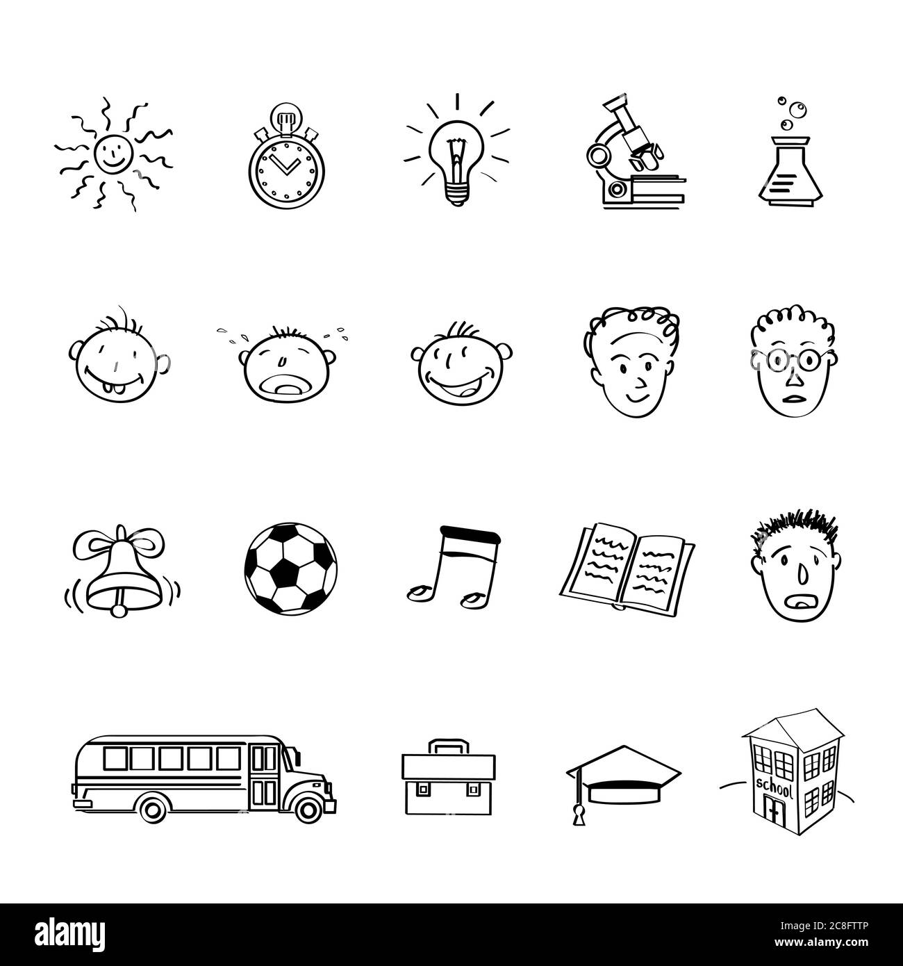 education drawing sign symbols set Stock Vector Image & Art - Alamy