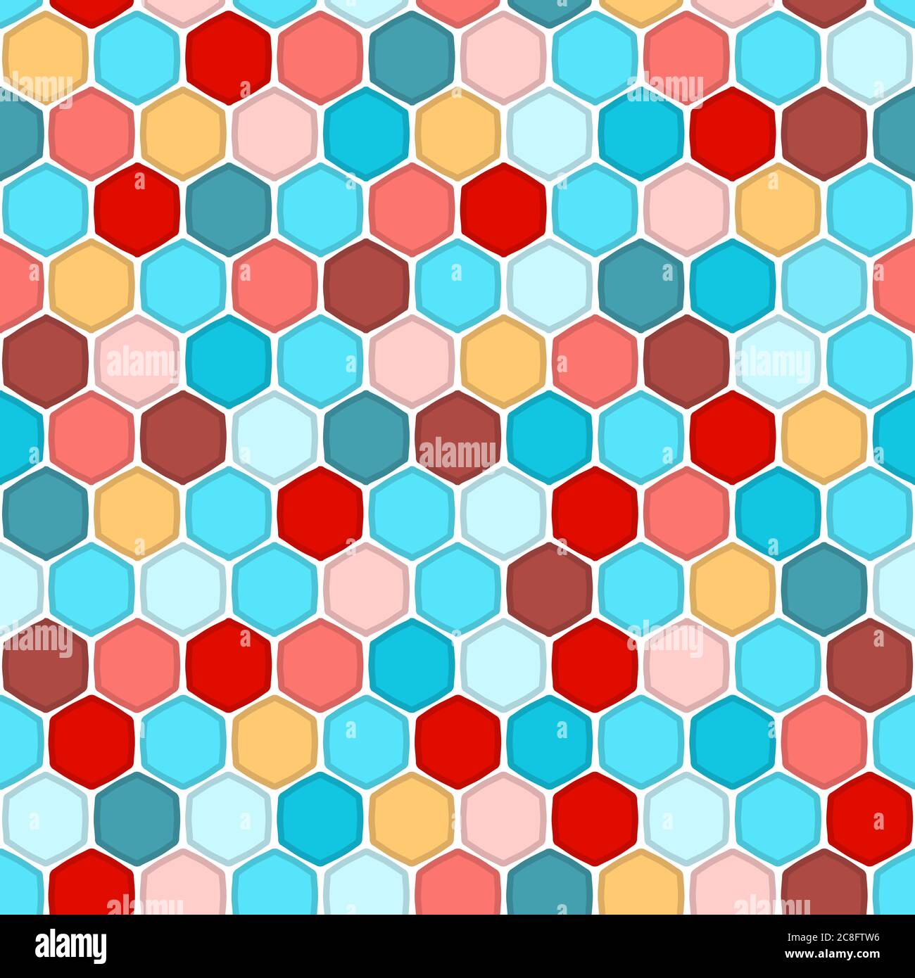 Honeycomb seamless pattern. Bright and colorful geometric background ...