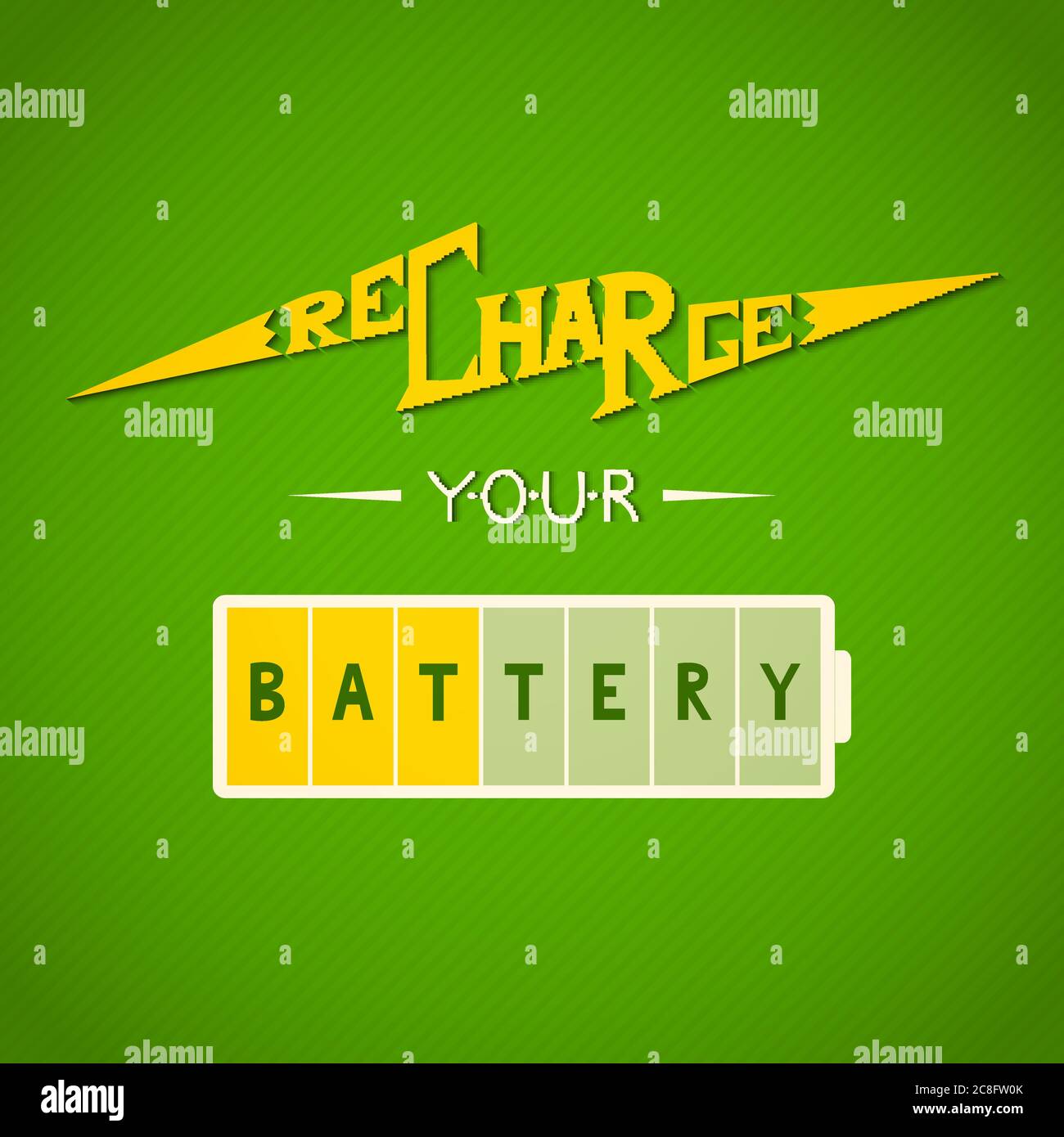 Recharge Your Battery vector lettering. Typography motivation poster ...