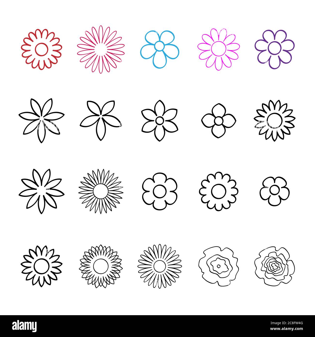 Simple Flower Outlines