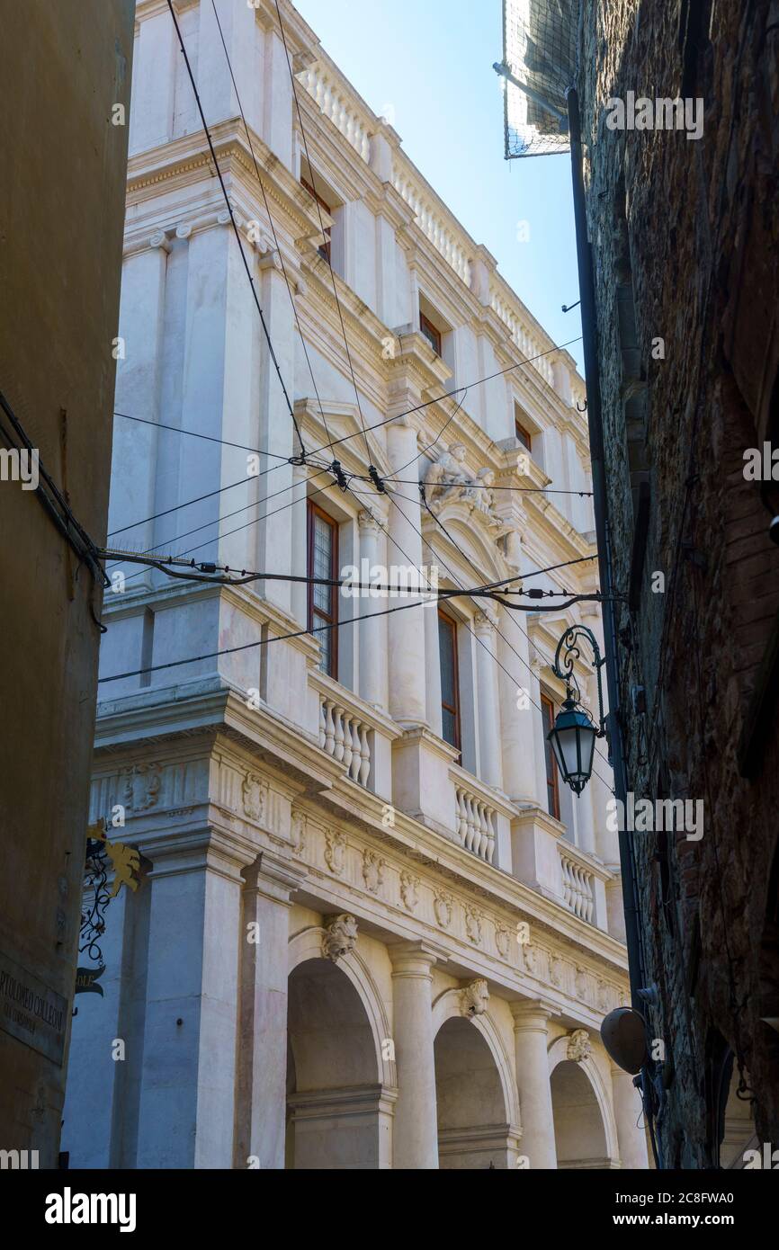 Bergamo, Lombardy, Italy: historic buildings in the main square of the ...