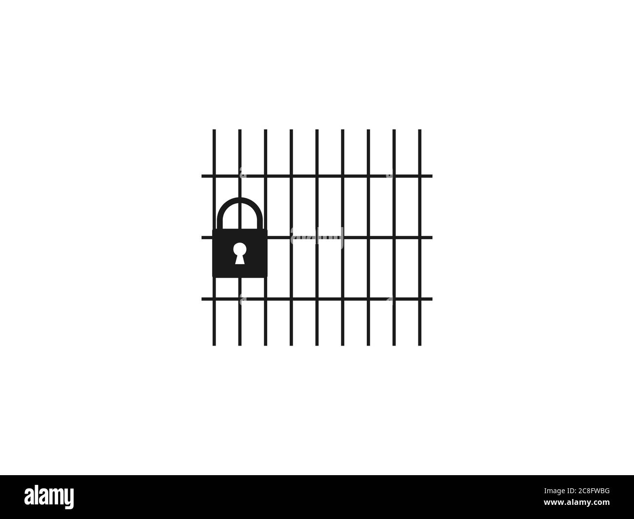 Jail, prison icon. Vector illustration, flat design Stock Vector Image ...