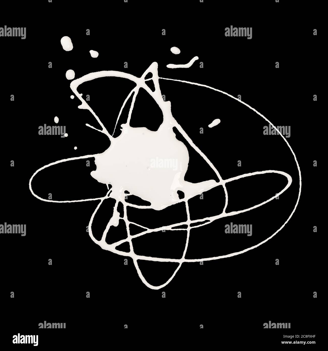 white paint blot isolated on black background Stock Photo - Alamy
