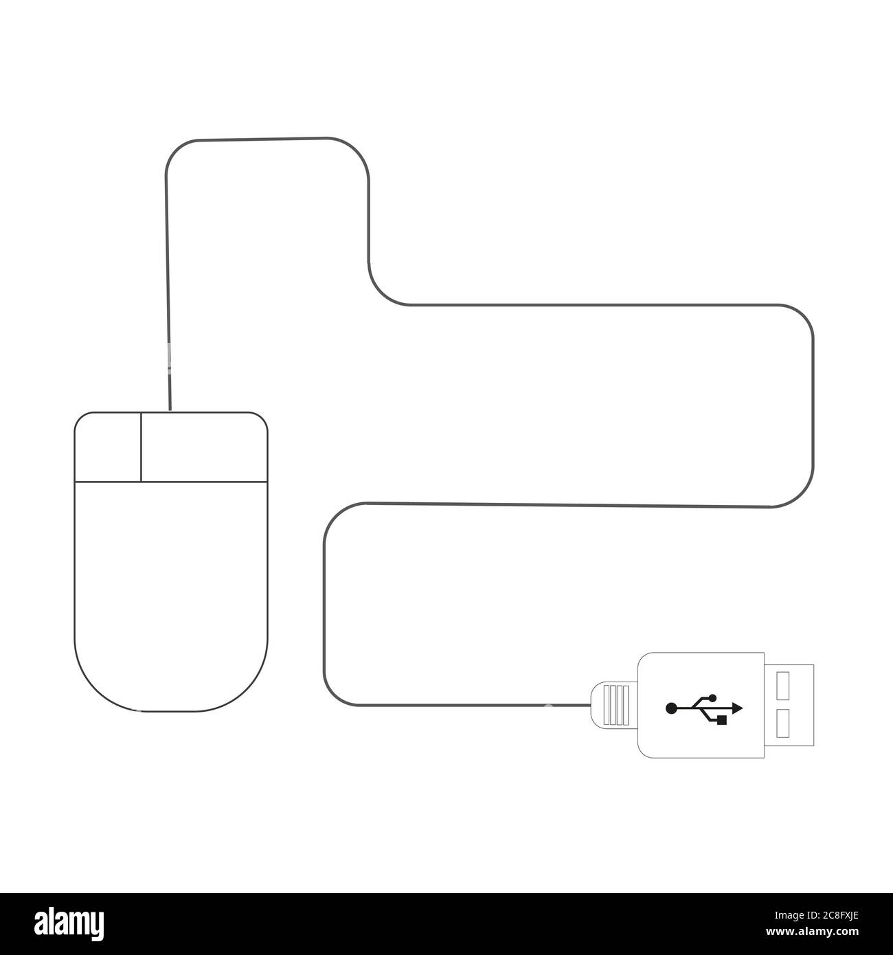 USB mouse vector line drawing on a white background Stock Vector Image ...