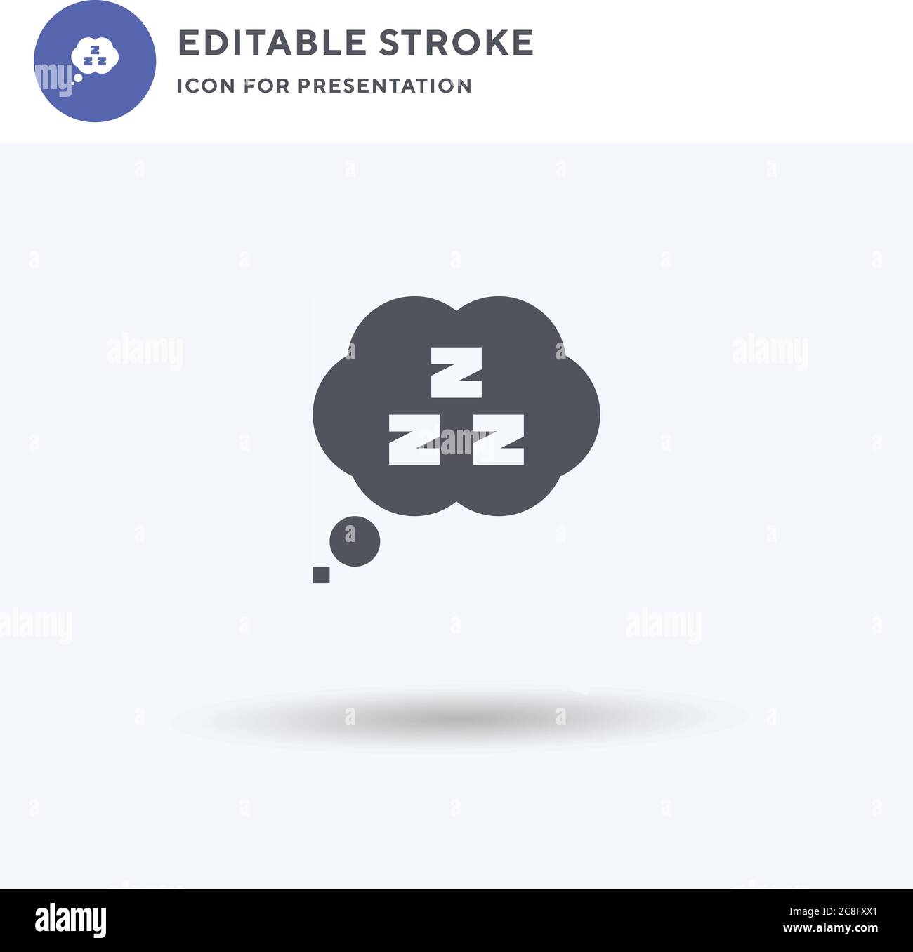 Sleep icon vector, filled flat sign, solid pictogram isolated on white ...