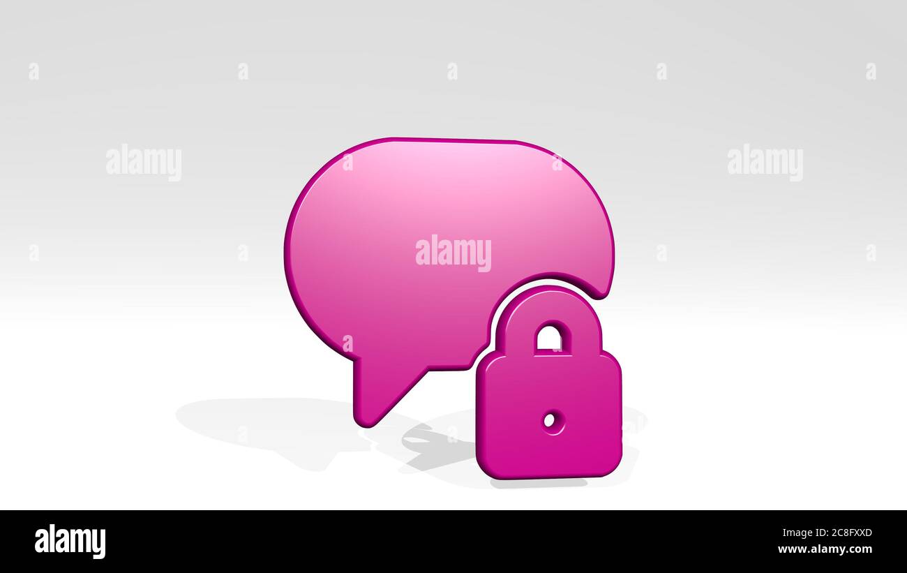 MESSAGES BUBBLE LOCK from a perspective with the shadow. A thick ...