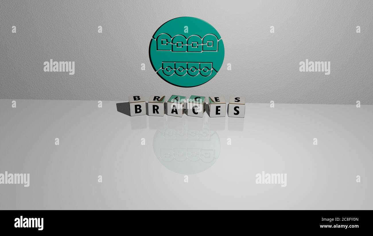 3D graphical image of BRACES vertically along with text built by ...