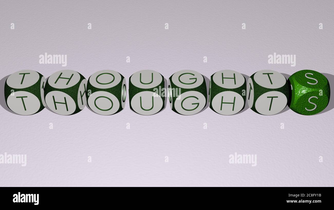 thoughts combined by dice letters and color crossing for the related ...