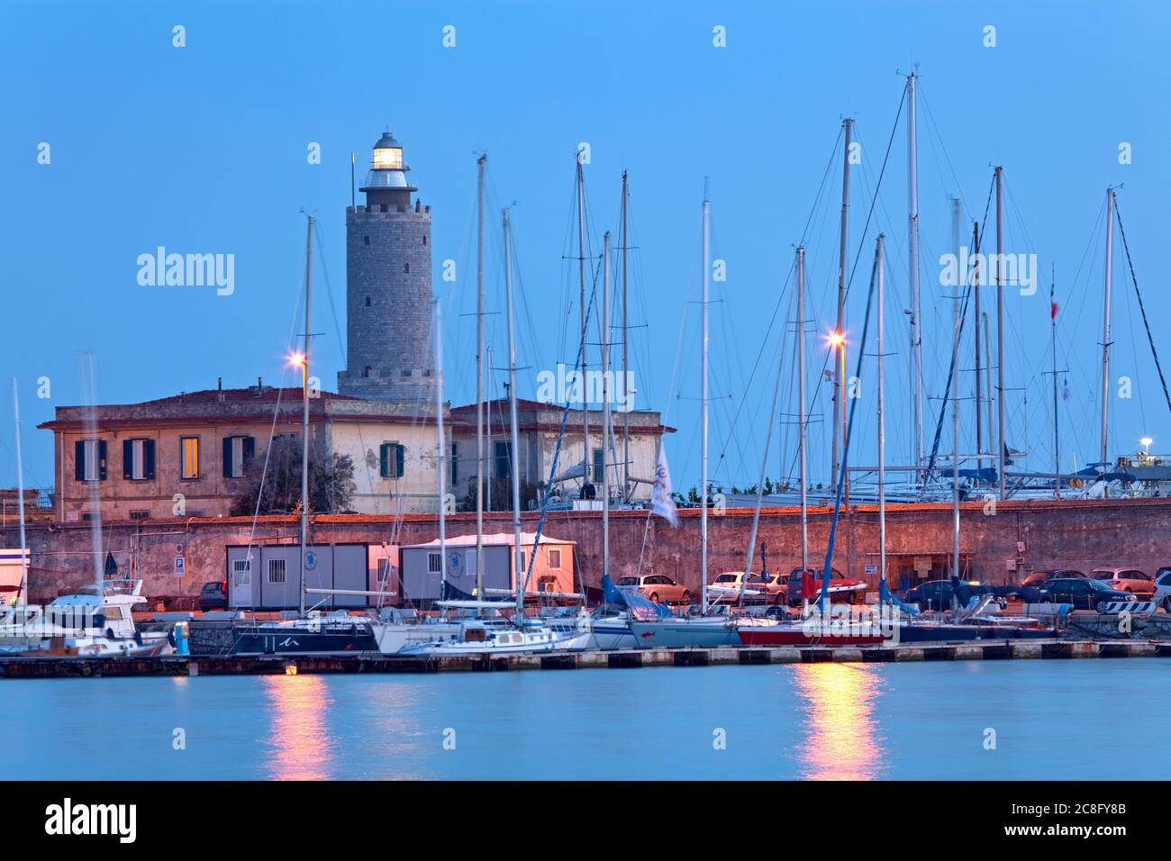 geography / travel, Italy, Tuscany, lighthouse in the harbour of ...