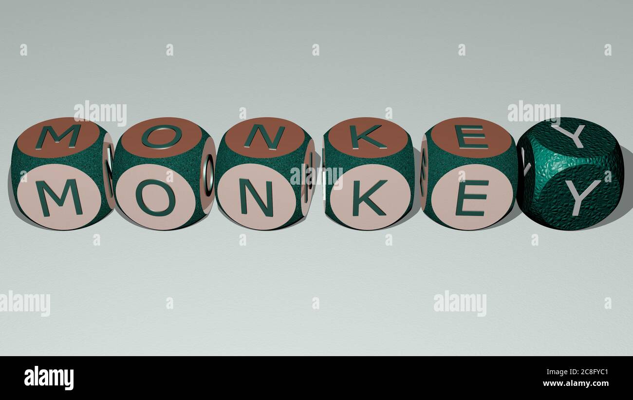 monkey combined by dice letters and color crossing for the related ...