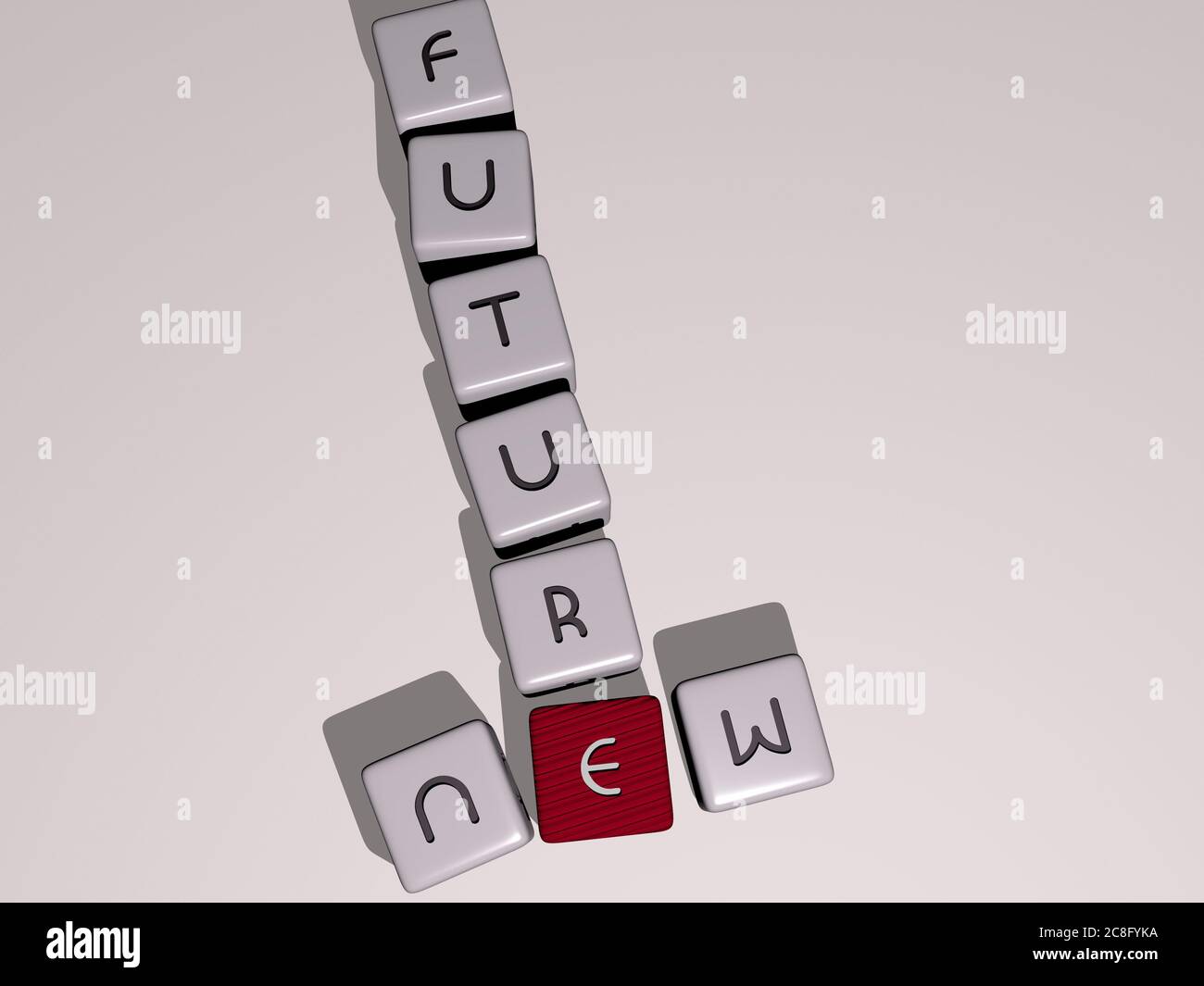 combination of NEW FUTURE built by cubic letters from the top ...