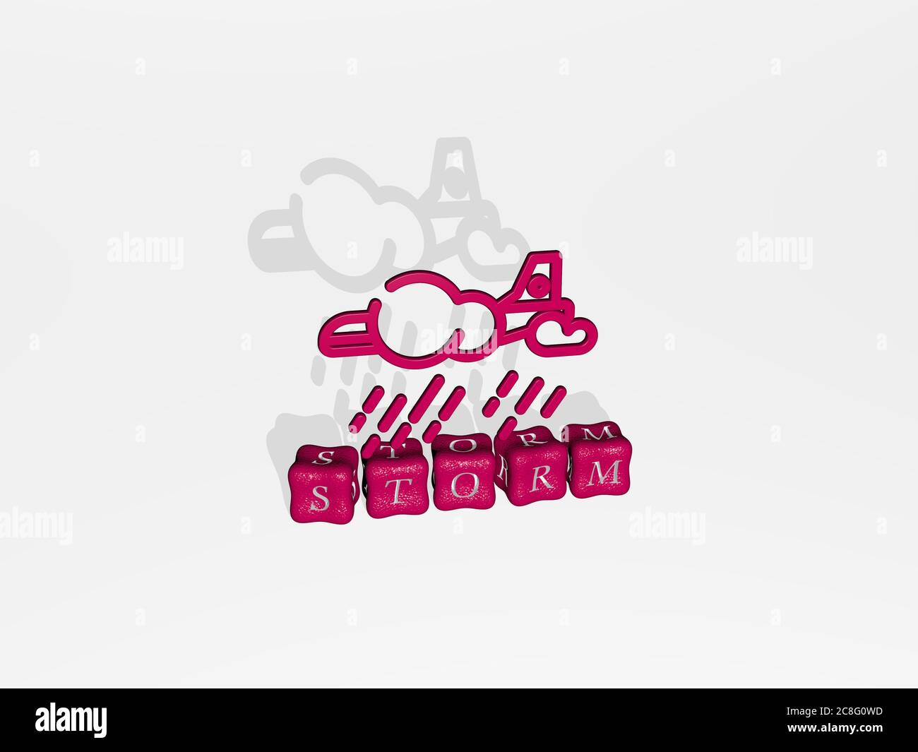 3D representation of STORM with icon on the wall and text arranged by ...