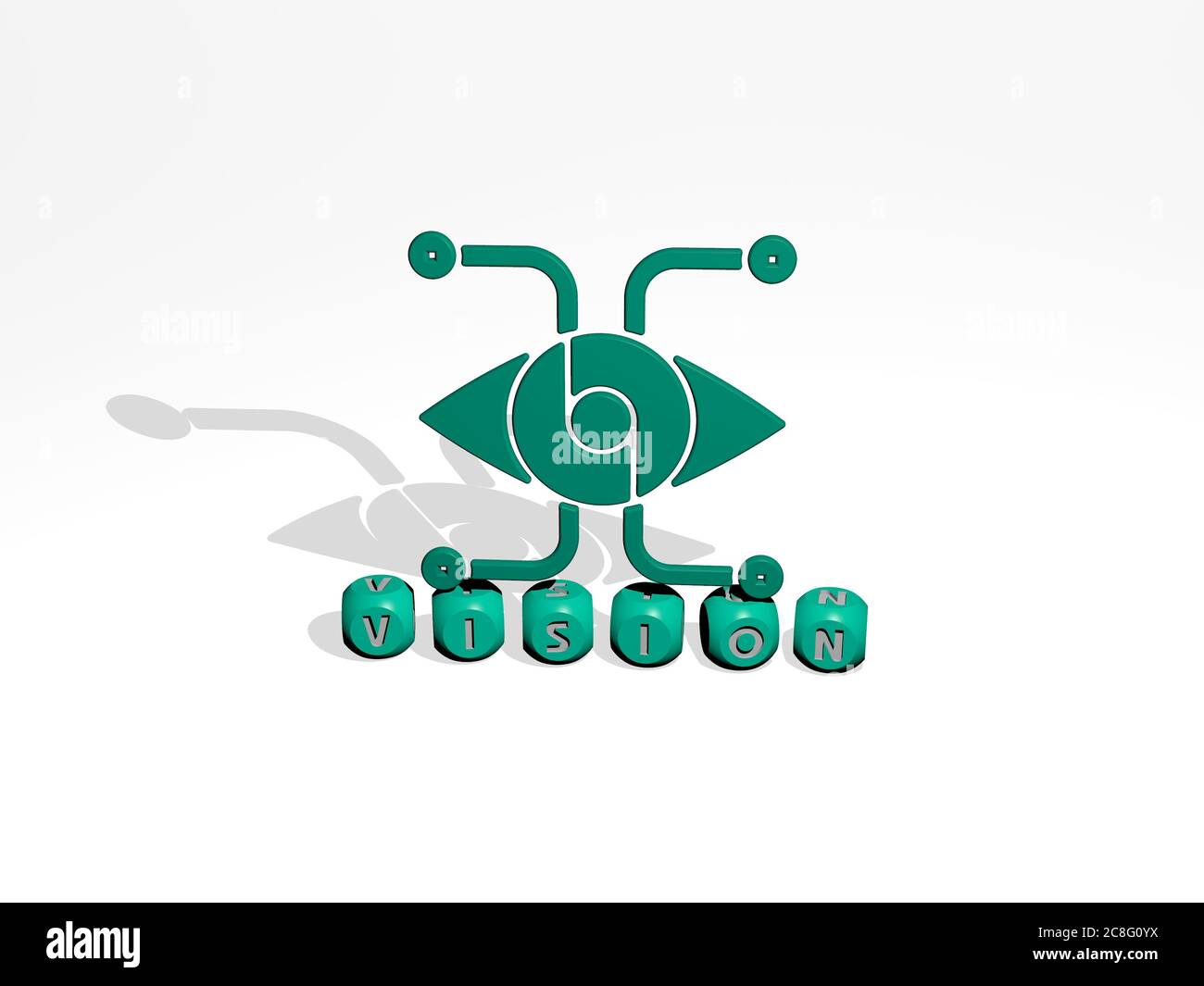 3D graphical image of VISION vertically along with text built by ...