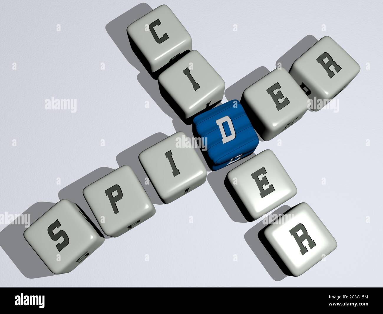 combination of Halloween: SPIDER CIDER built by cubic letters from the ...