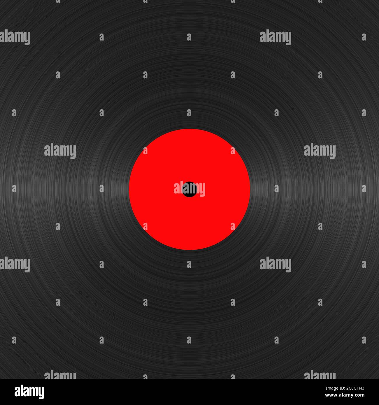 Vinyl record with blank red label close up. Black vinyl texture Stock ...