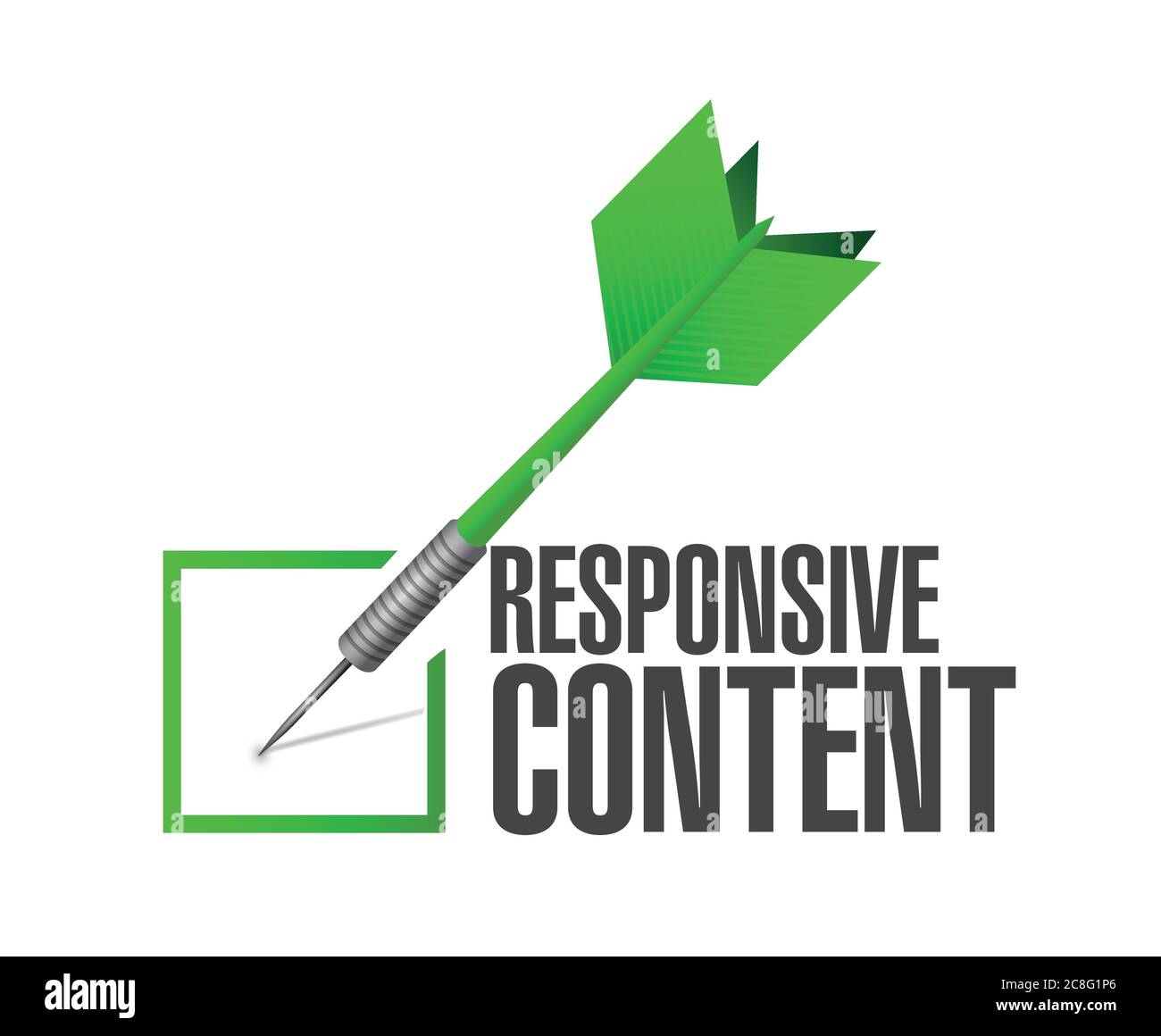 Responsive content dart check mark approval illustration design over a ...
