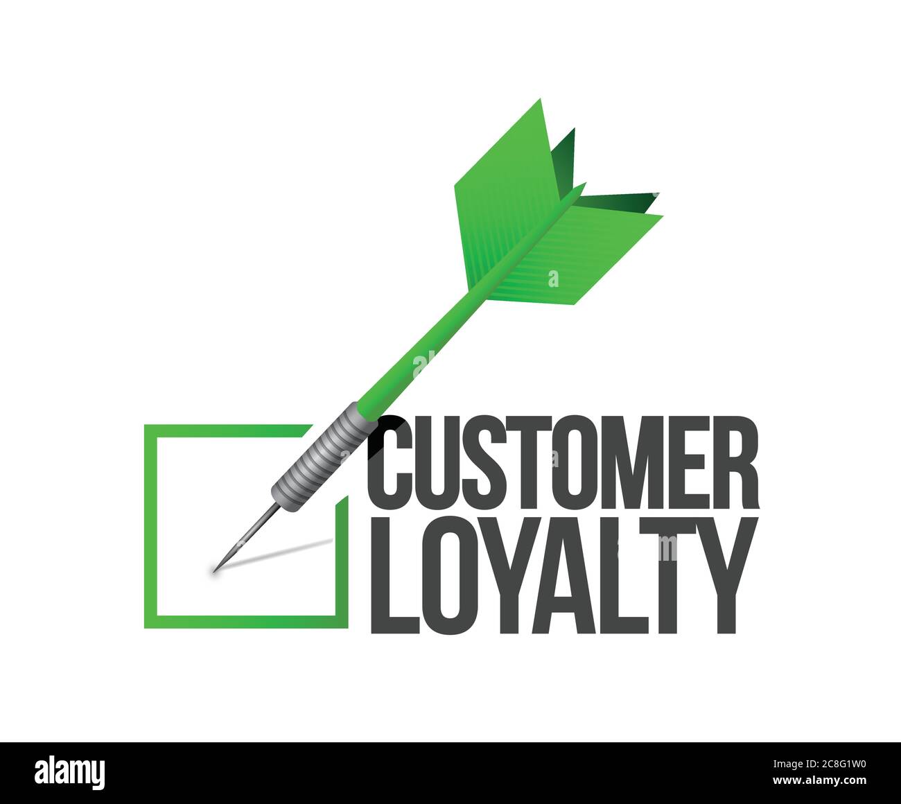 Customer loyalty dart check mark illustration design over a white ...