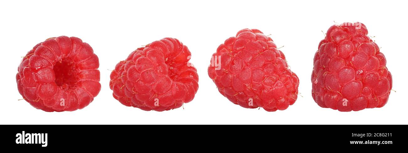 macro of ripe raspberry isolated on white Stock Photo - Alamy