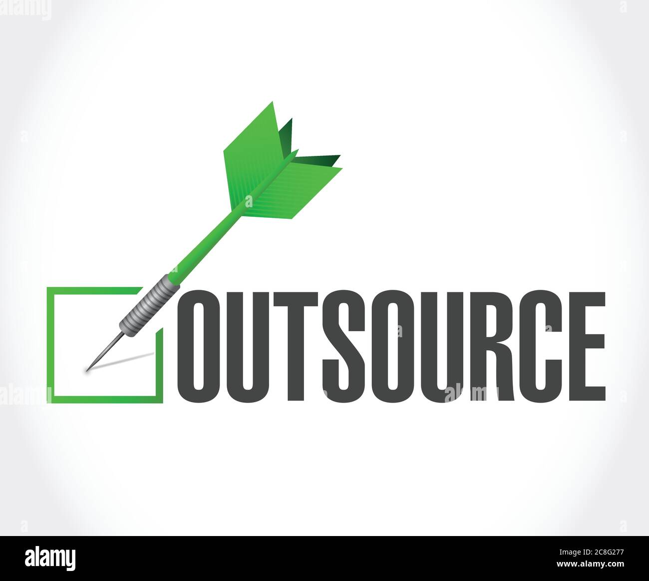 Outsource dart checkmark illustration design over a white background ...