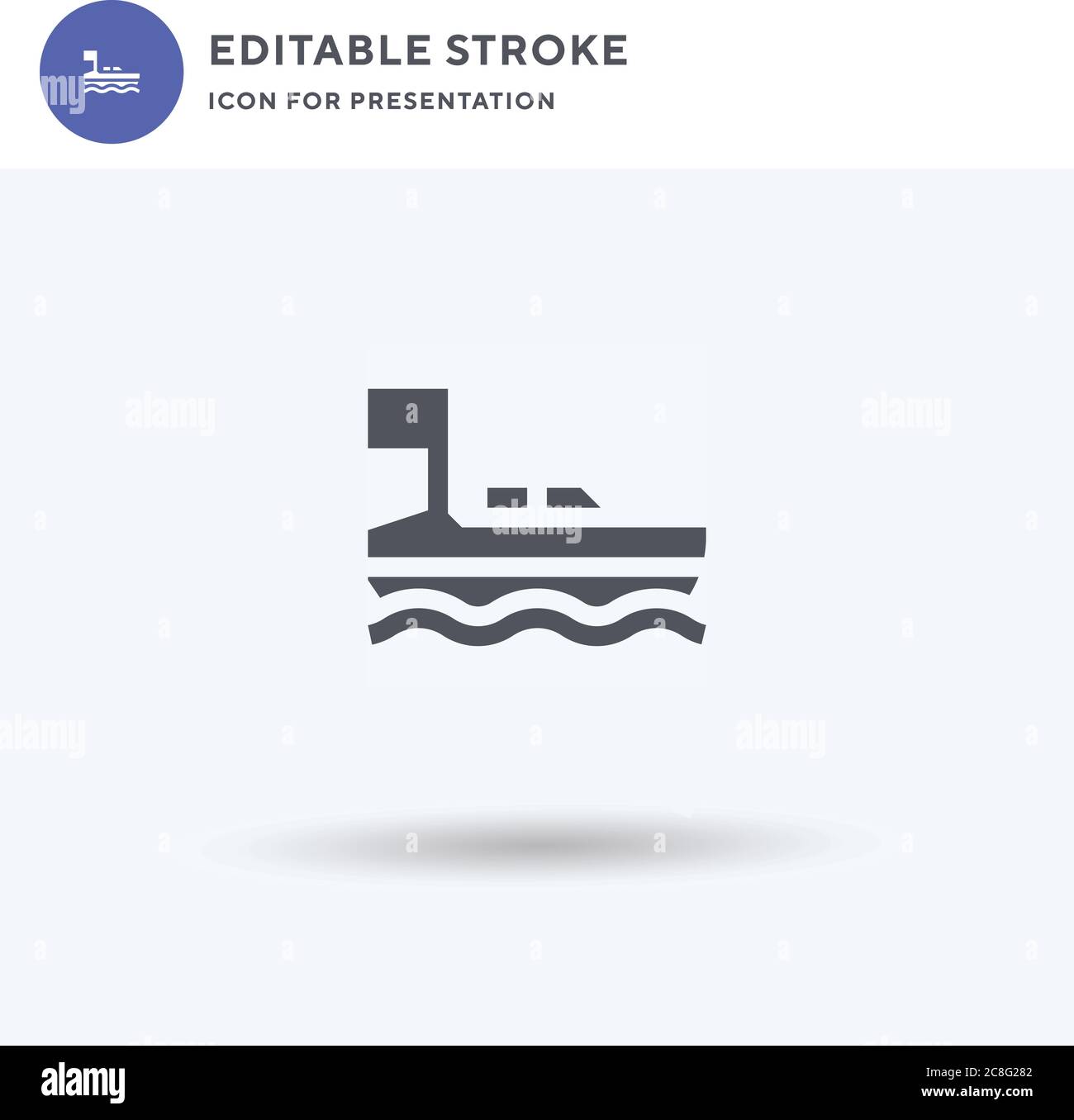 Boat icon vector, filled flat sign, solid pictogram isolated on white ...