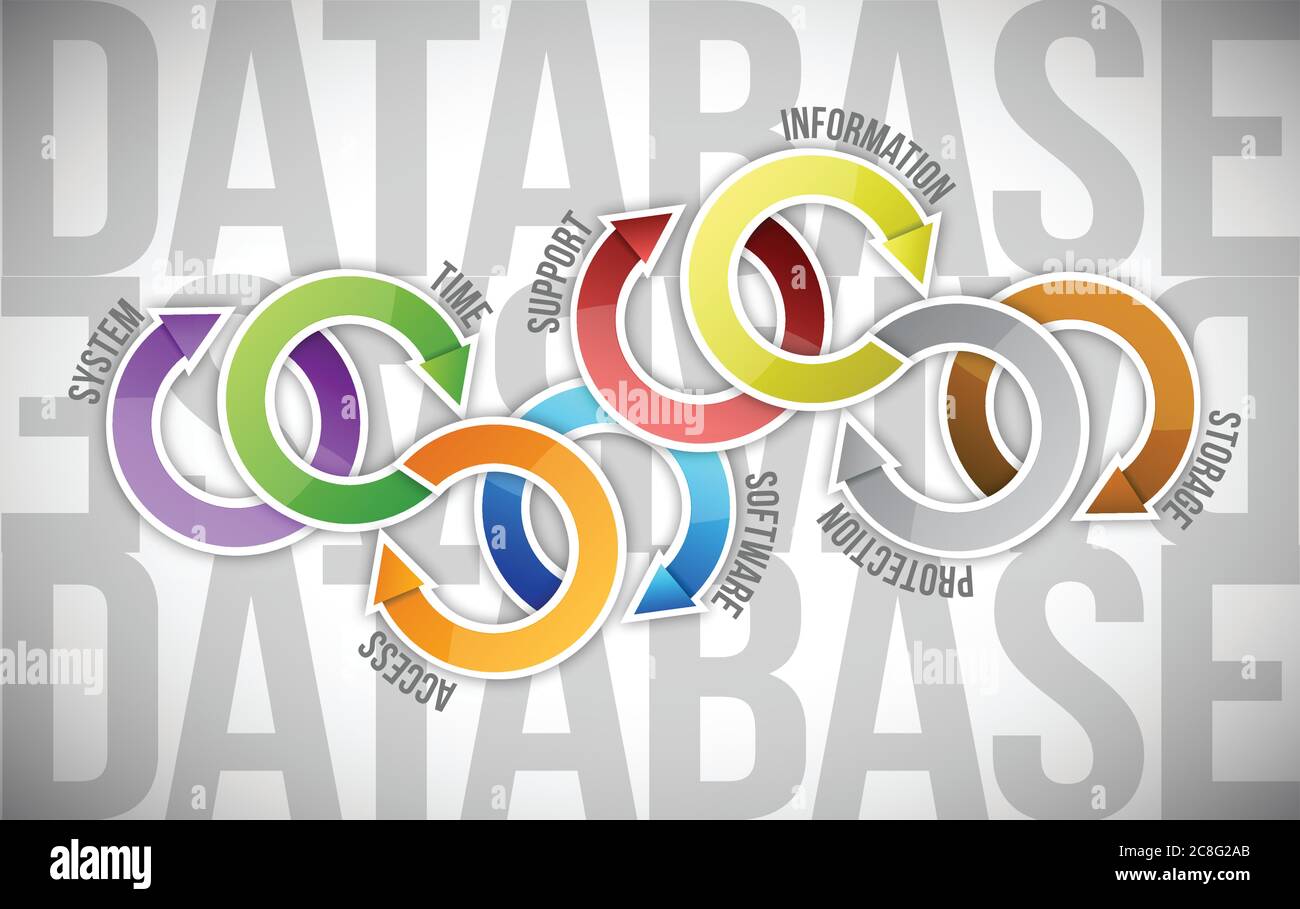 Database cycle illustration design over a white background Stock Vector ...