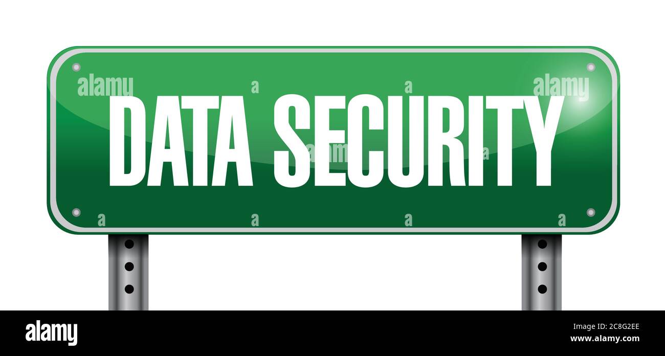 Data security street sign illustration design over a white background ...