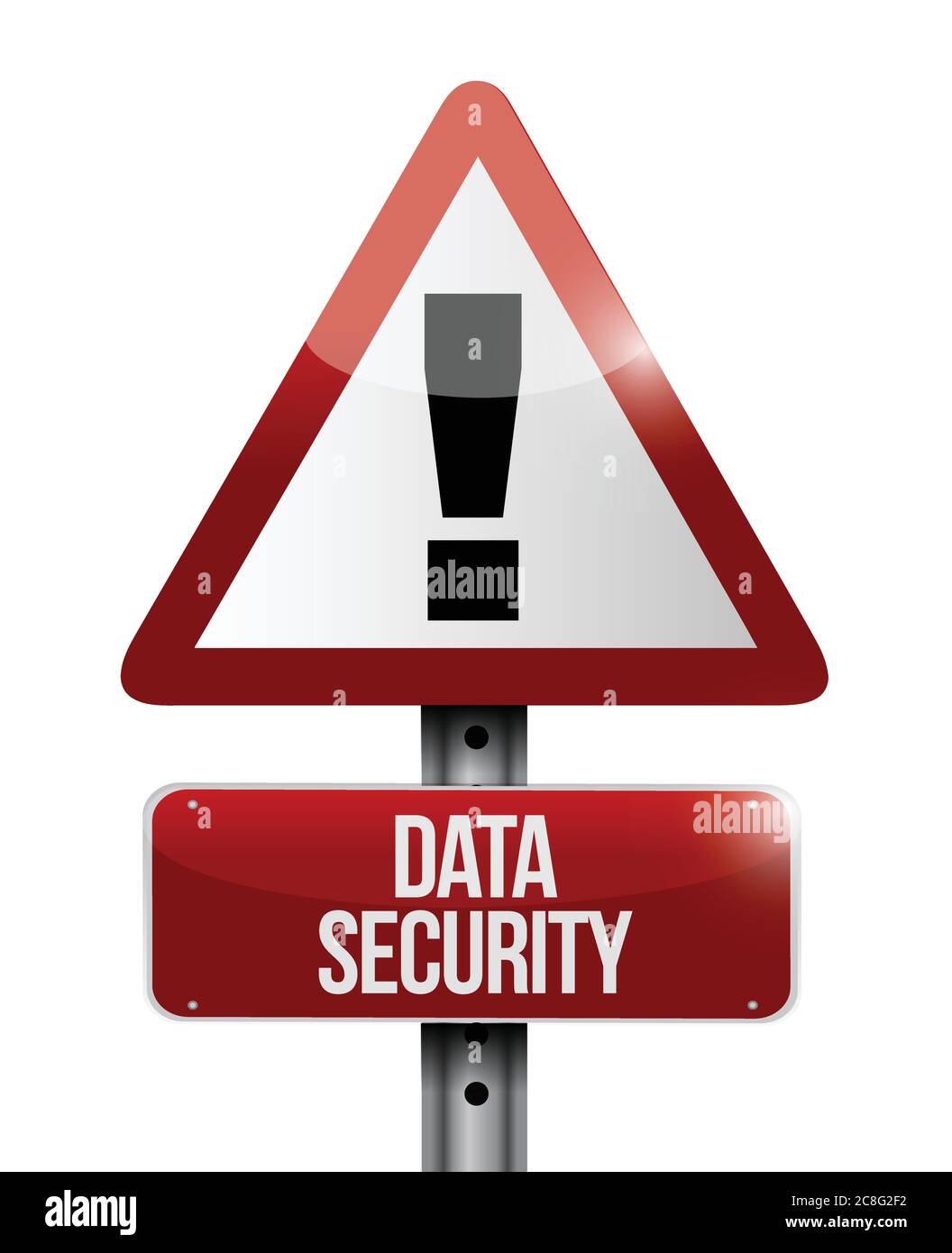 Data security warning sign illustration design over a white background ...