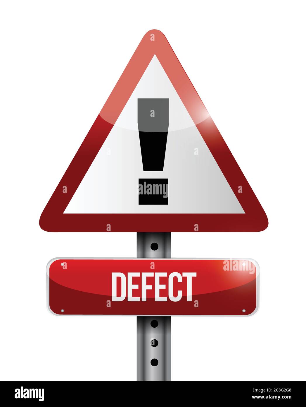 Defect warning road sign illustration design over a white background ...