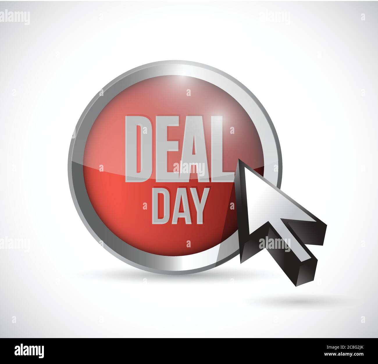 Red deal day button illustration design over a white background Stock ...
