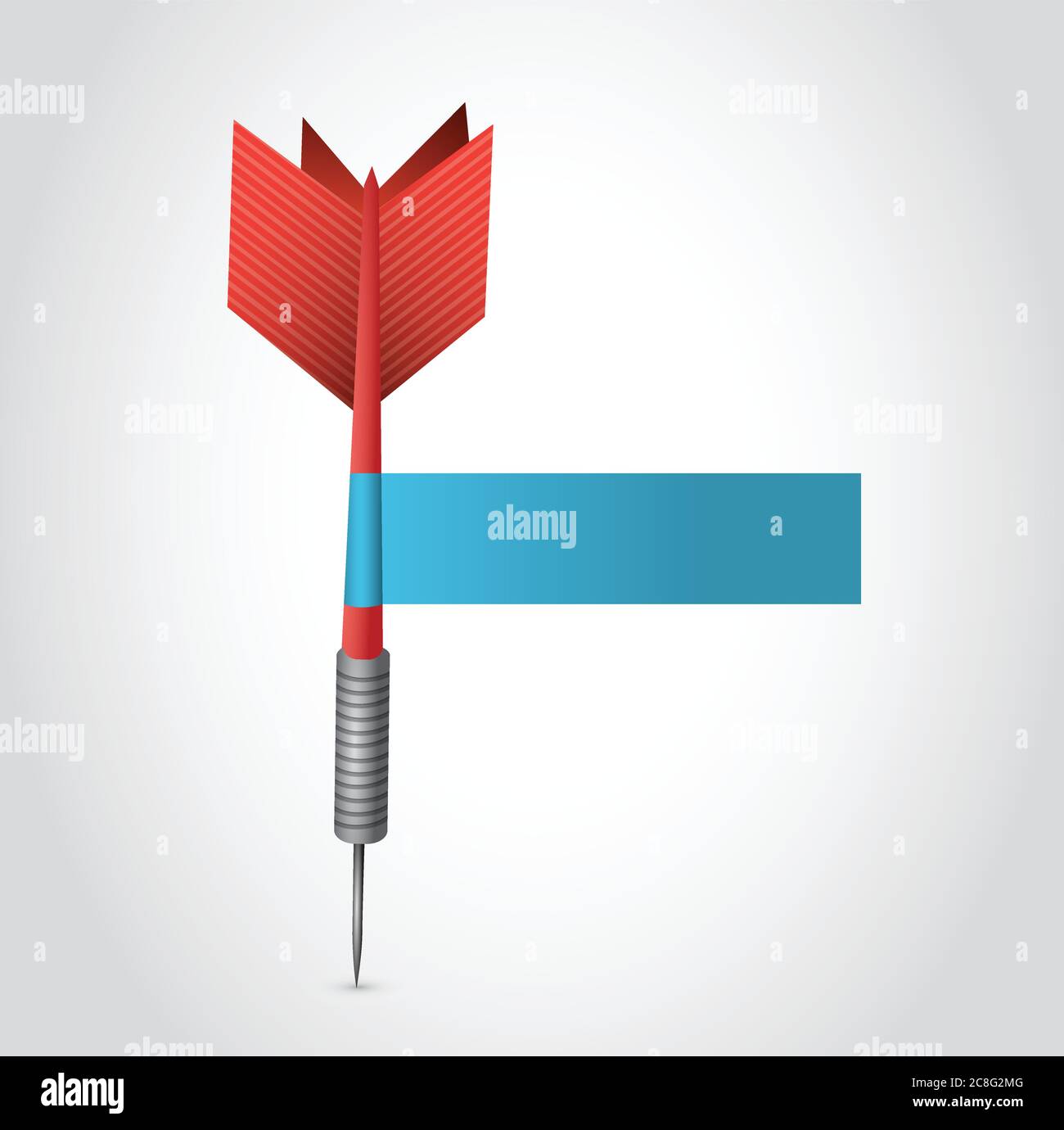 Red dart and paper sign illustration design over a white background ...