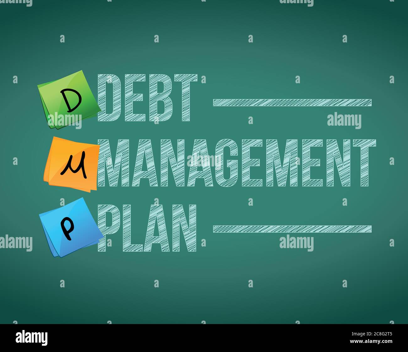 Debt management plan post illustration design graph Stock Vector Image ...