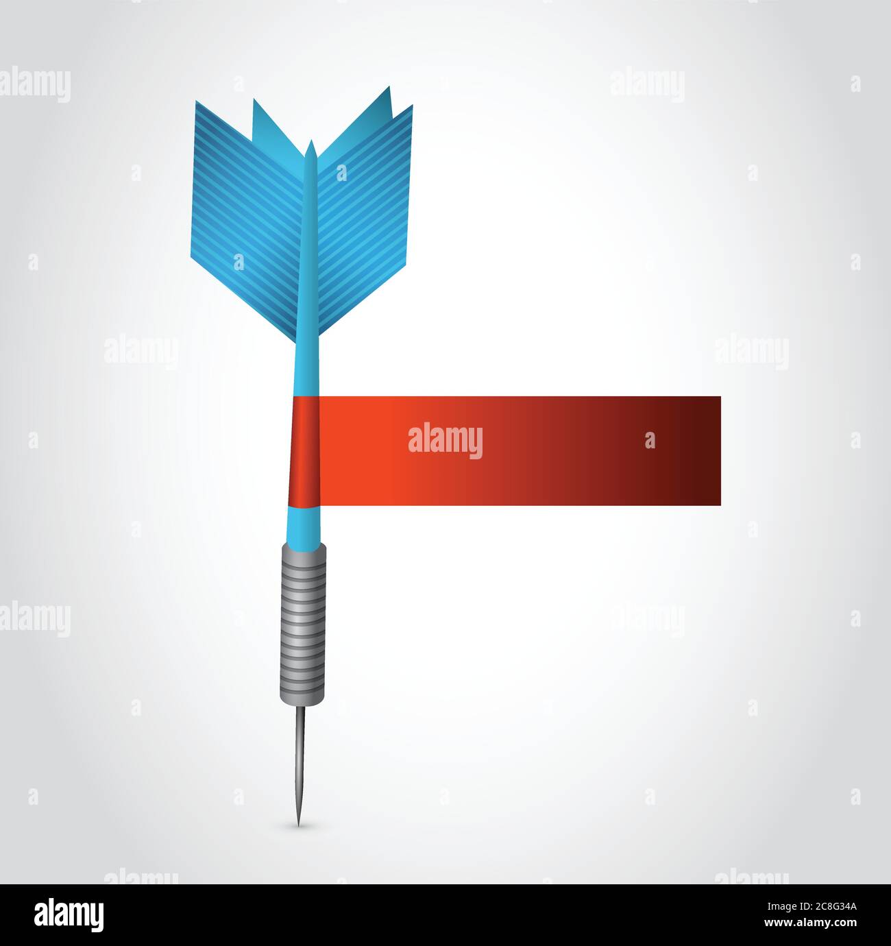 Blue dart and red blank sign illustration design over a white ...