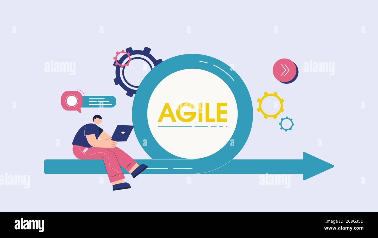 Agile team management concept. Business plan for clever intuitive ...