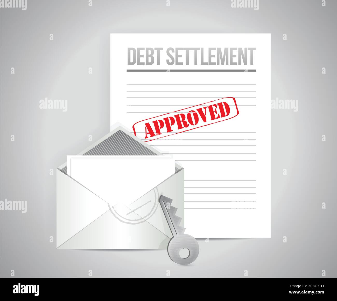 Debt settlement approved concept illustration design background Stock ...