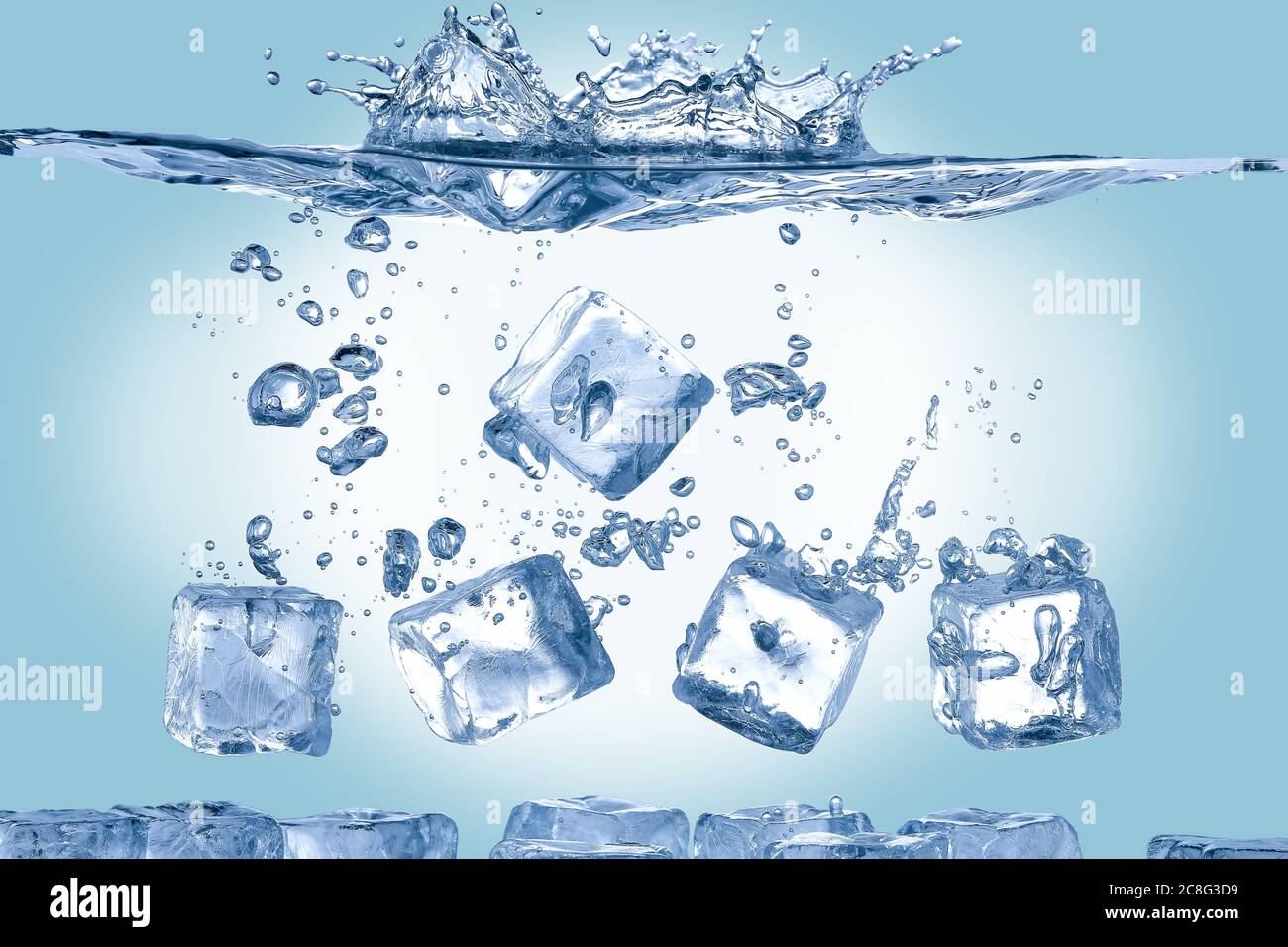 ice cubes sinking in water Stock Photo - Alamy
