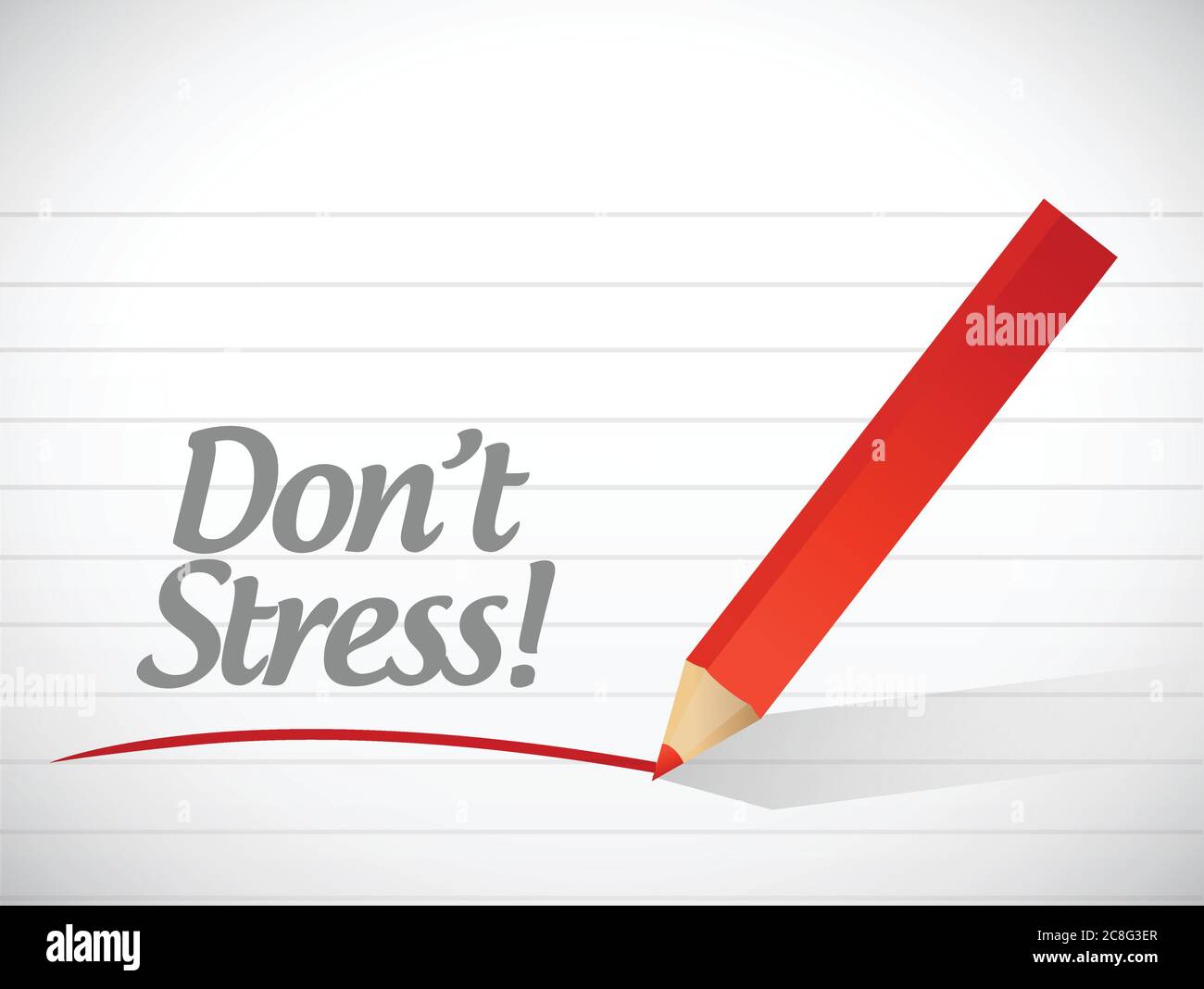 Dont stress message illustration design over a white background Stock ...
