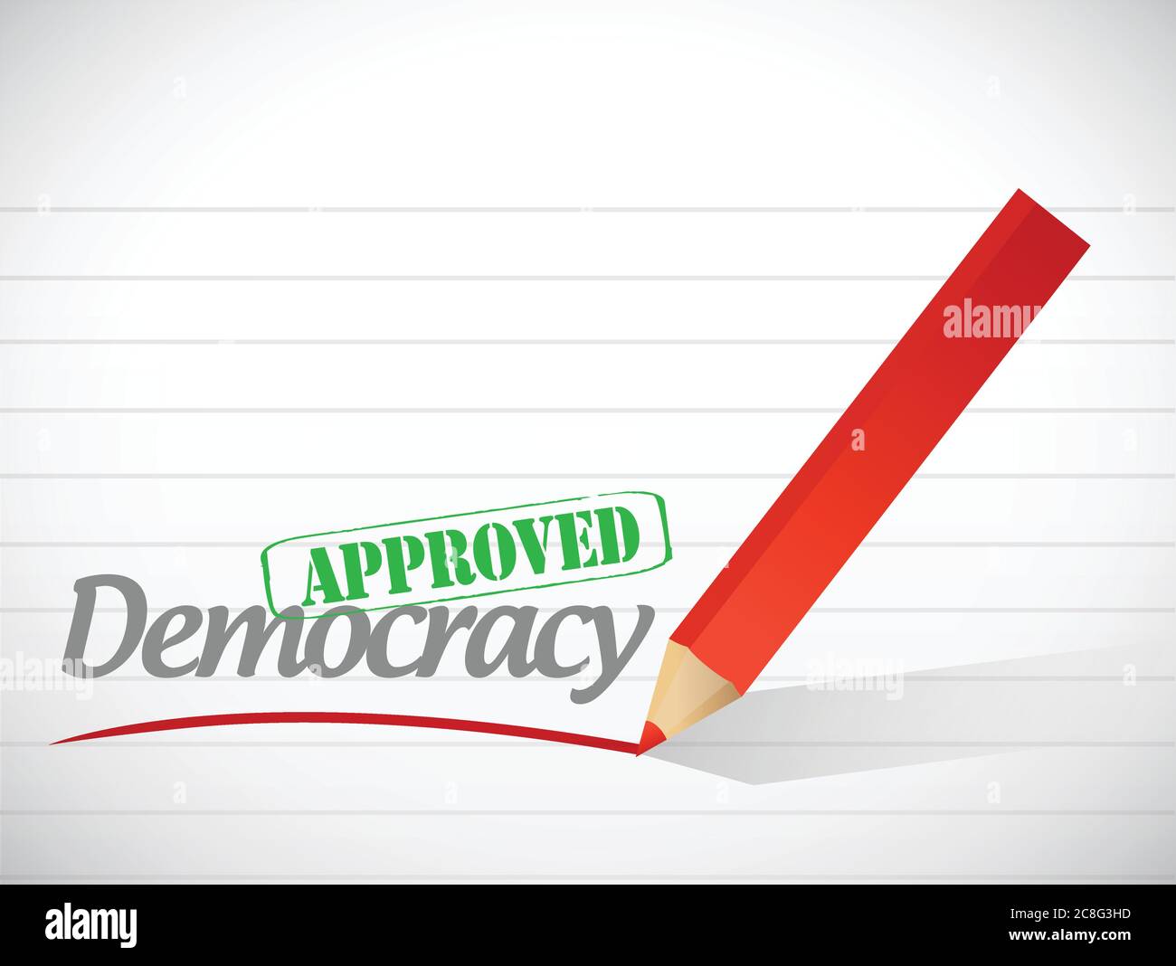 Approved democracy sign illustration design over a white background ...