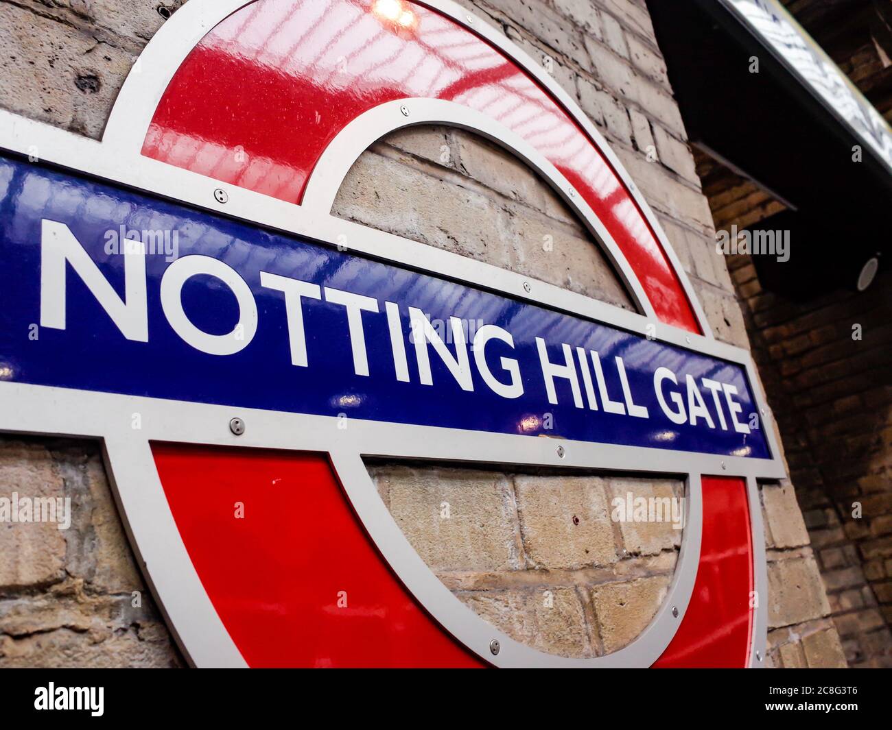 Notting Hill Gate London Underground sign- an area of West London Stock ...