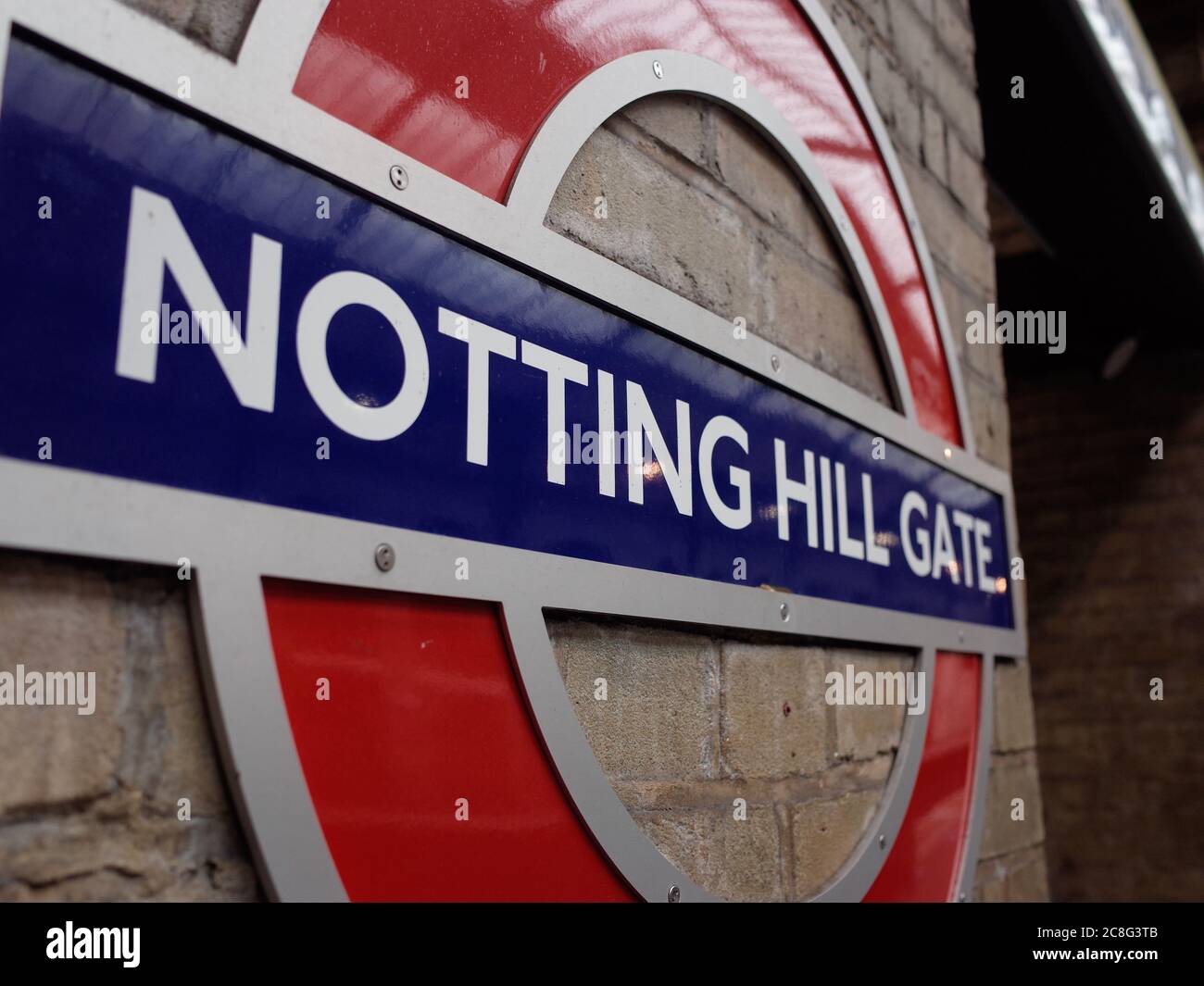 Notting Hill Gate London Underground sign- an area of West London Stock ...