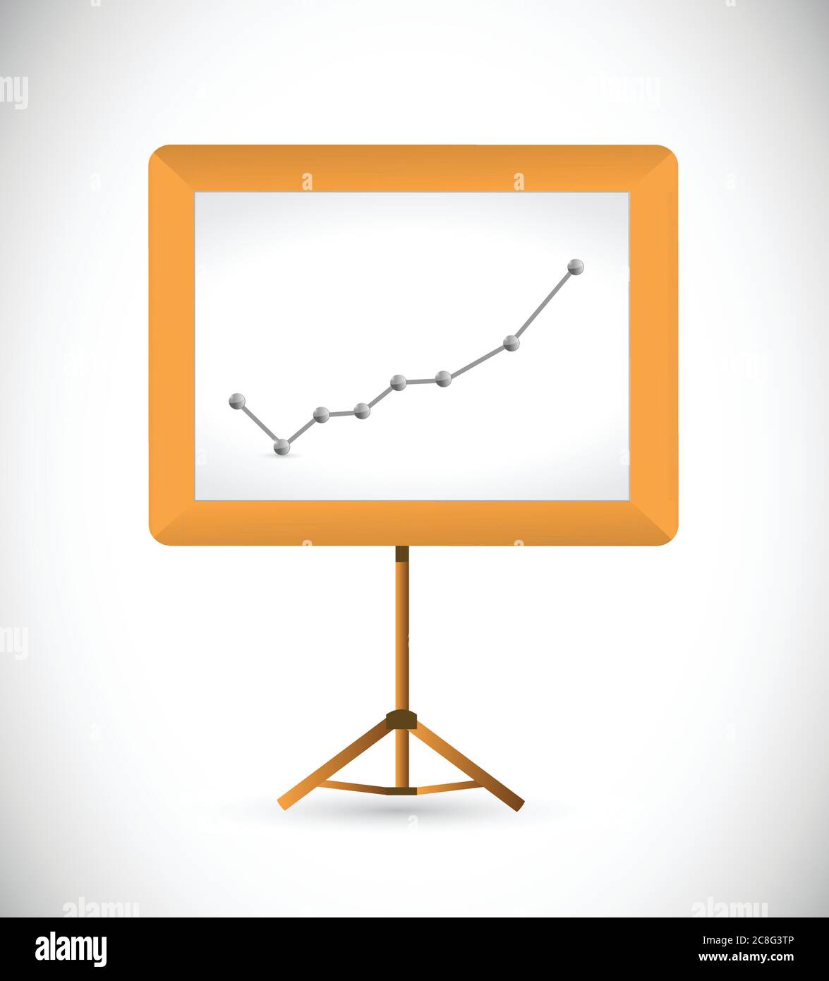 Business graph and presentation board. illustration design over a white ...