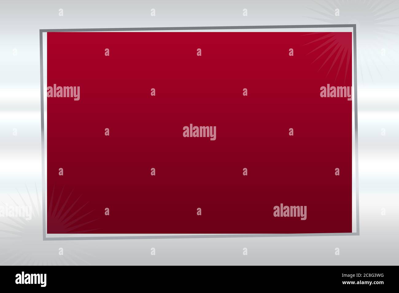 Modern Empty Red Rectangle Frame With Stars On Gradient Background-For ...