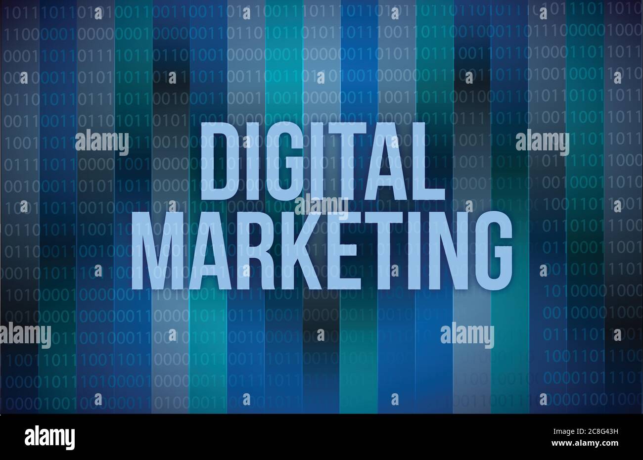 Digital marketing illustration design over a binary background Stock ...