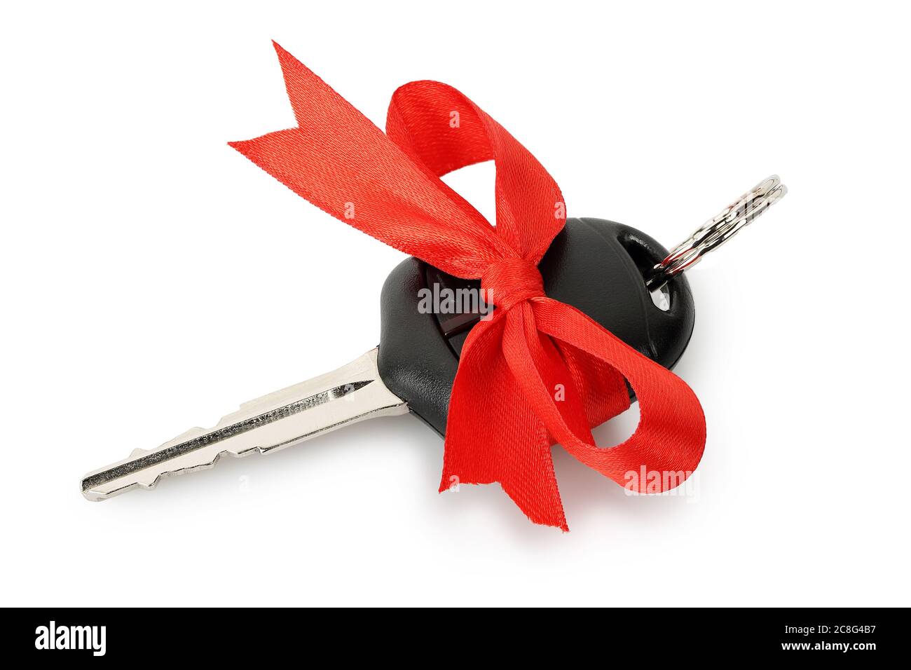 car key with ribbon isolated on white Stock Photo - Alamy