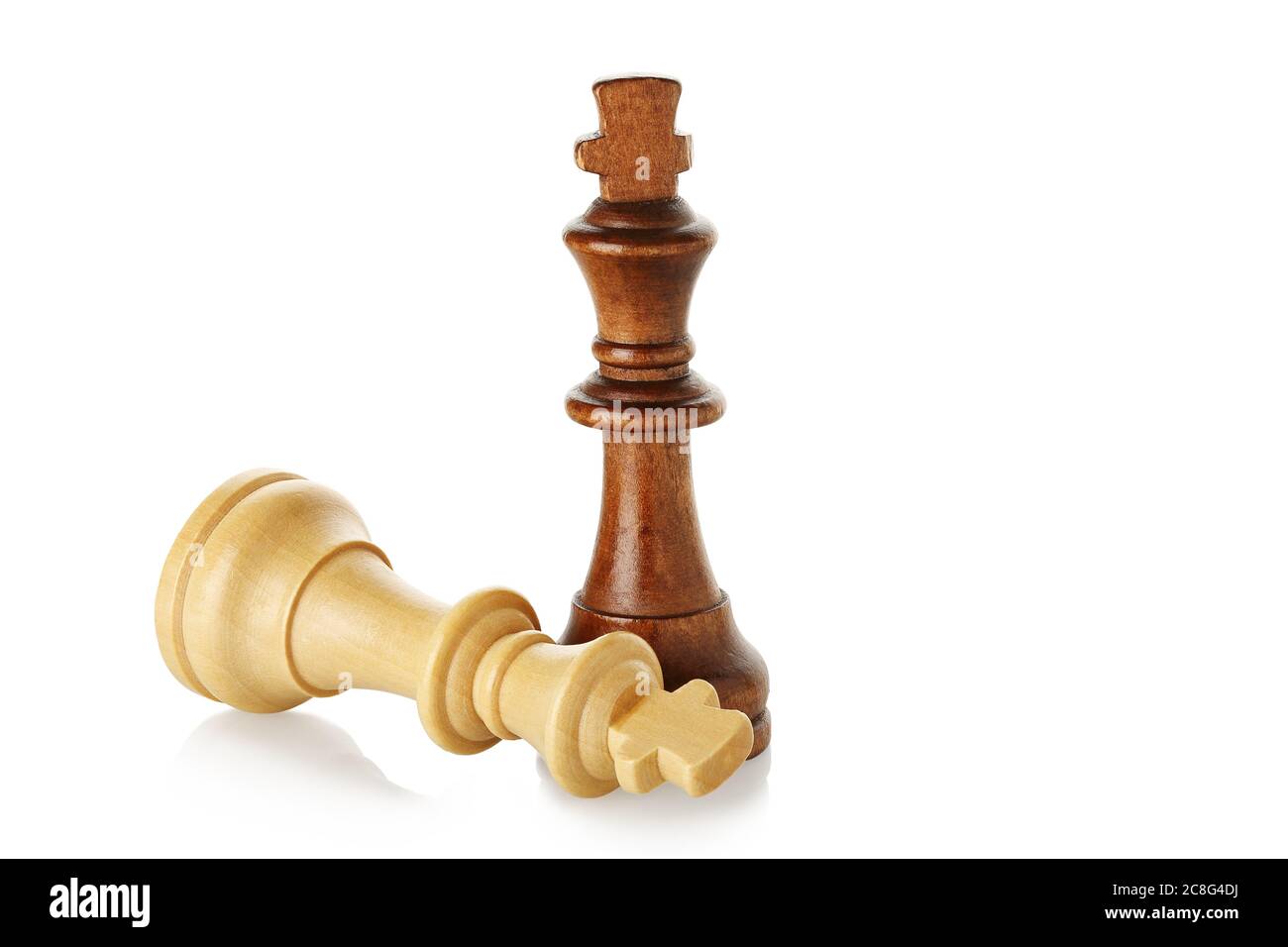white and brown chess kings isolated on white, chess concept Stock ...